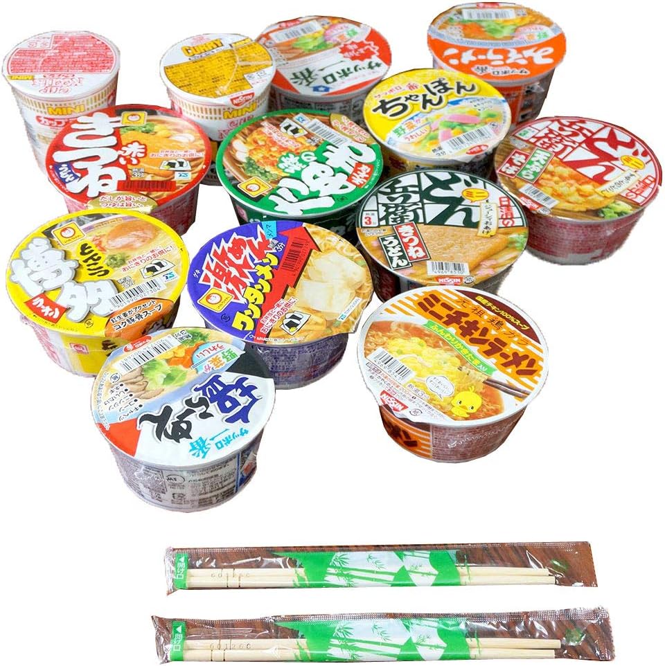 Japanese Cup Noodles Mini Cup Lucky Assortment SET with 2 Chopsticks ...