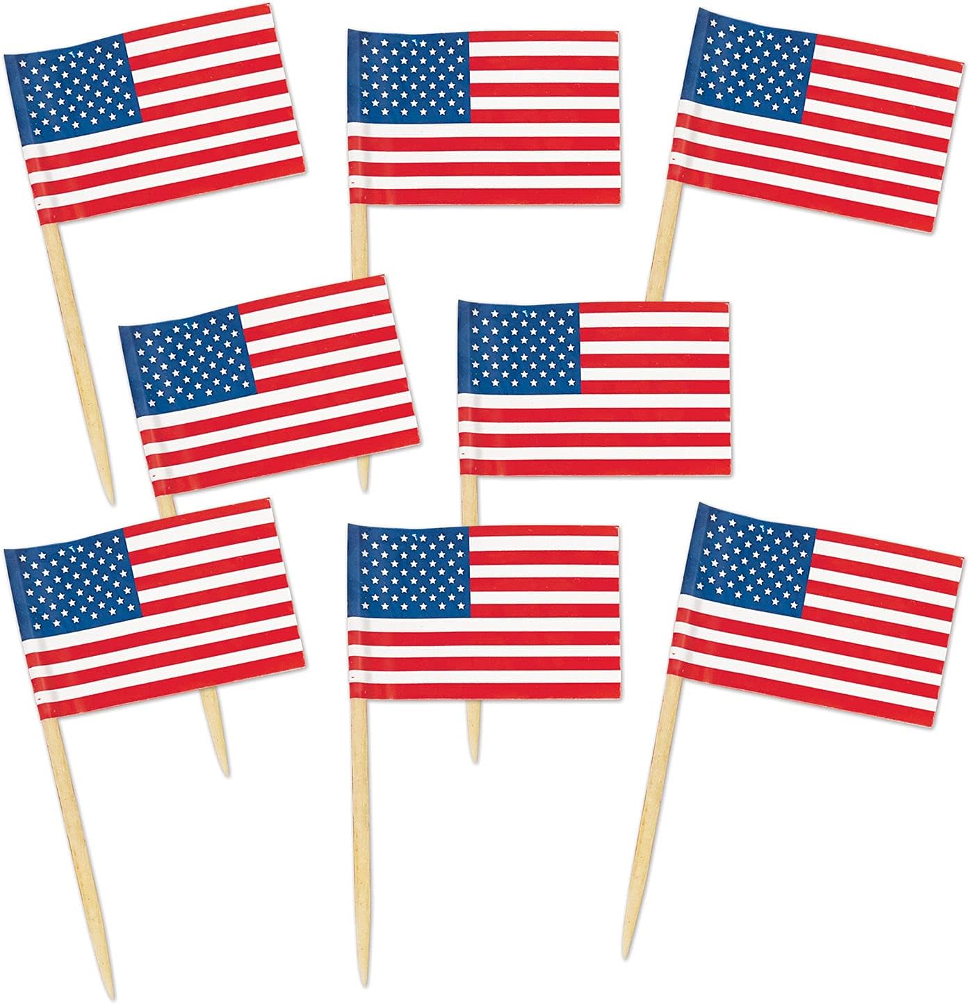 Amazon.com: 100 PCS American Patriotic Toothpicks Cupcake Toppers 4th ...
