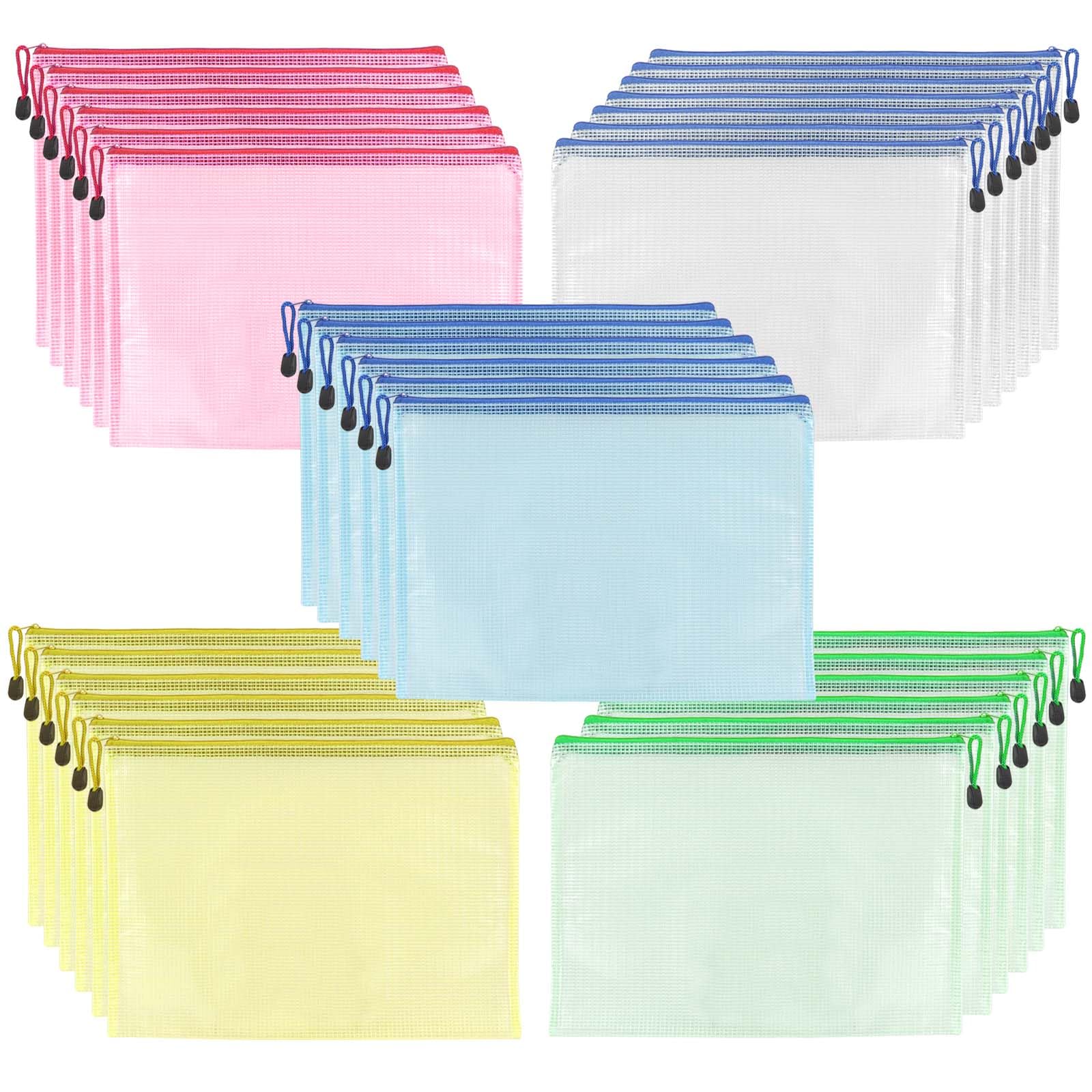 SINJEUN 30 PCS A5 Plastic Wallets, Plastic Wallets with Zip Plastic Zip ...