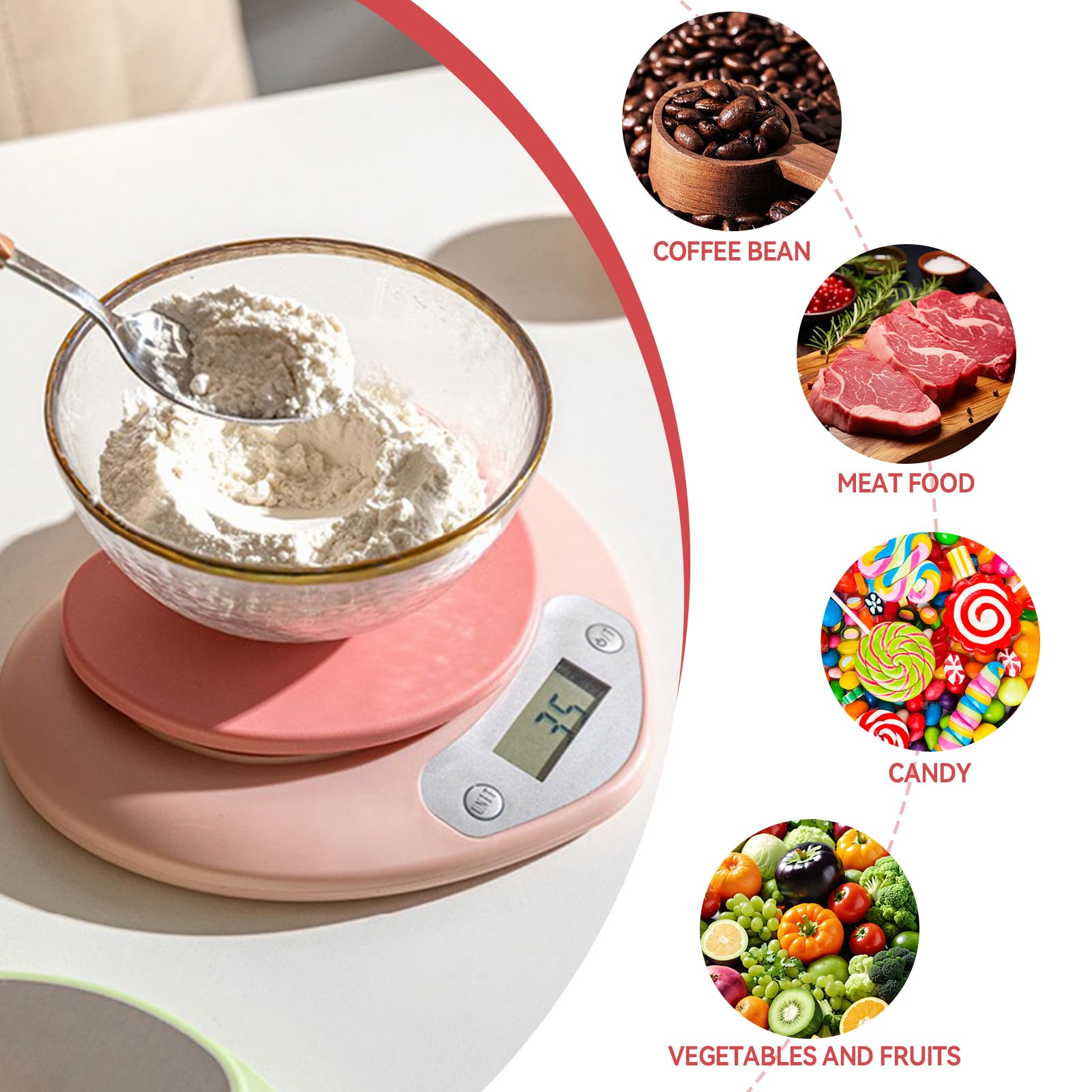 Snapklik.com : Food Scale, Heart Shaped Digital Scale Rechargeable ...