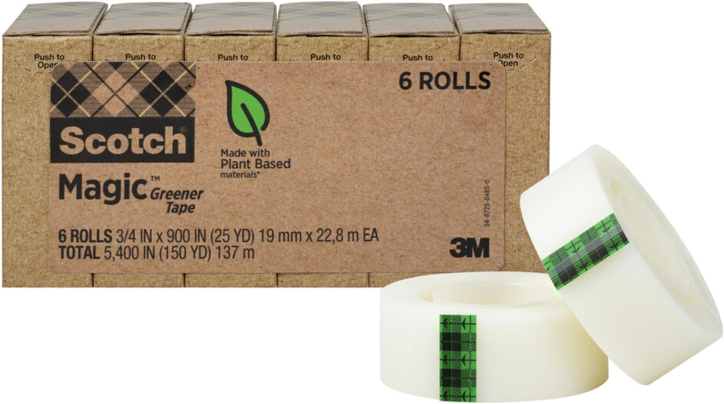 Amazon.com : Scotch 81210P Magic Greener Tape, 3/4-Inch x 900-Inch, 1 ...