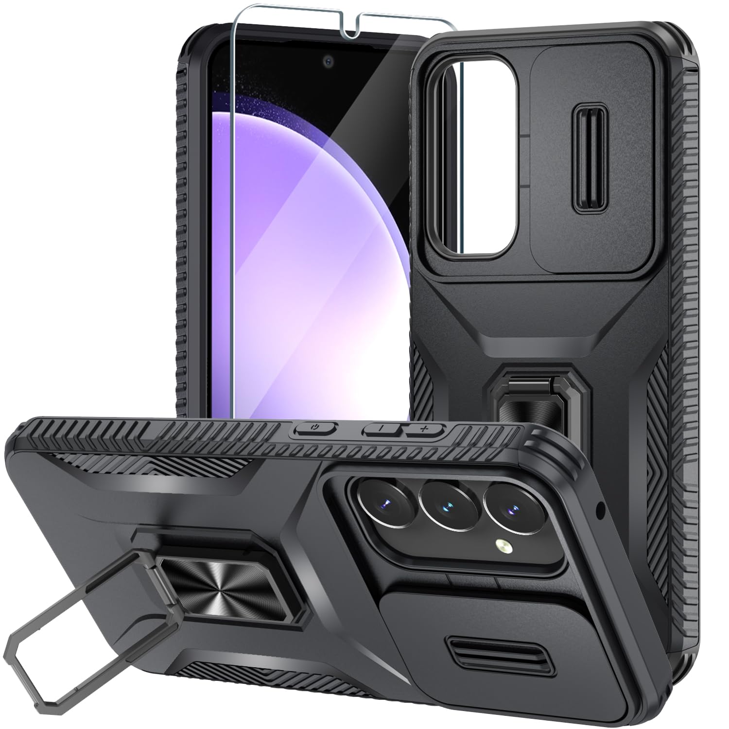 Amazon.com: GOVTAN Compatible with Samsung Galaxy A35 5G Case with Slide Camera Cover+Screen ...