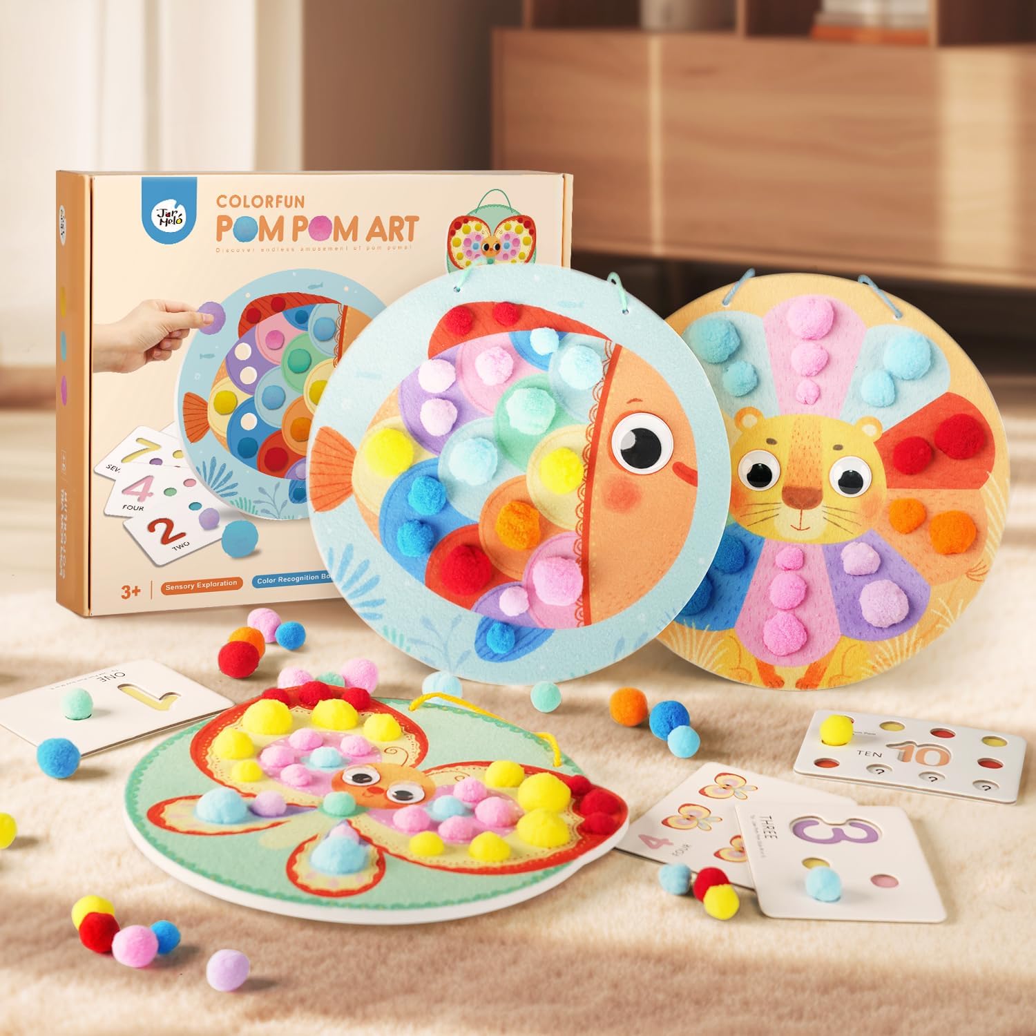 Amazon.com: Jar Melo Pom Poms Toddler Crafts for Preschool Learning ...