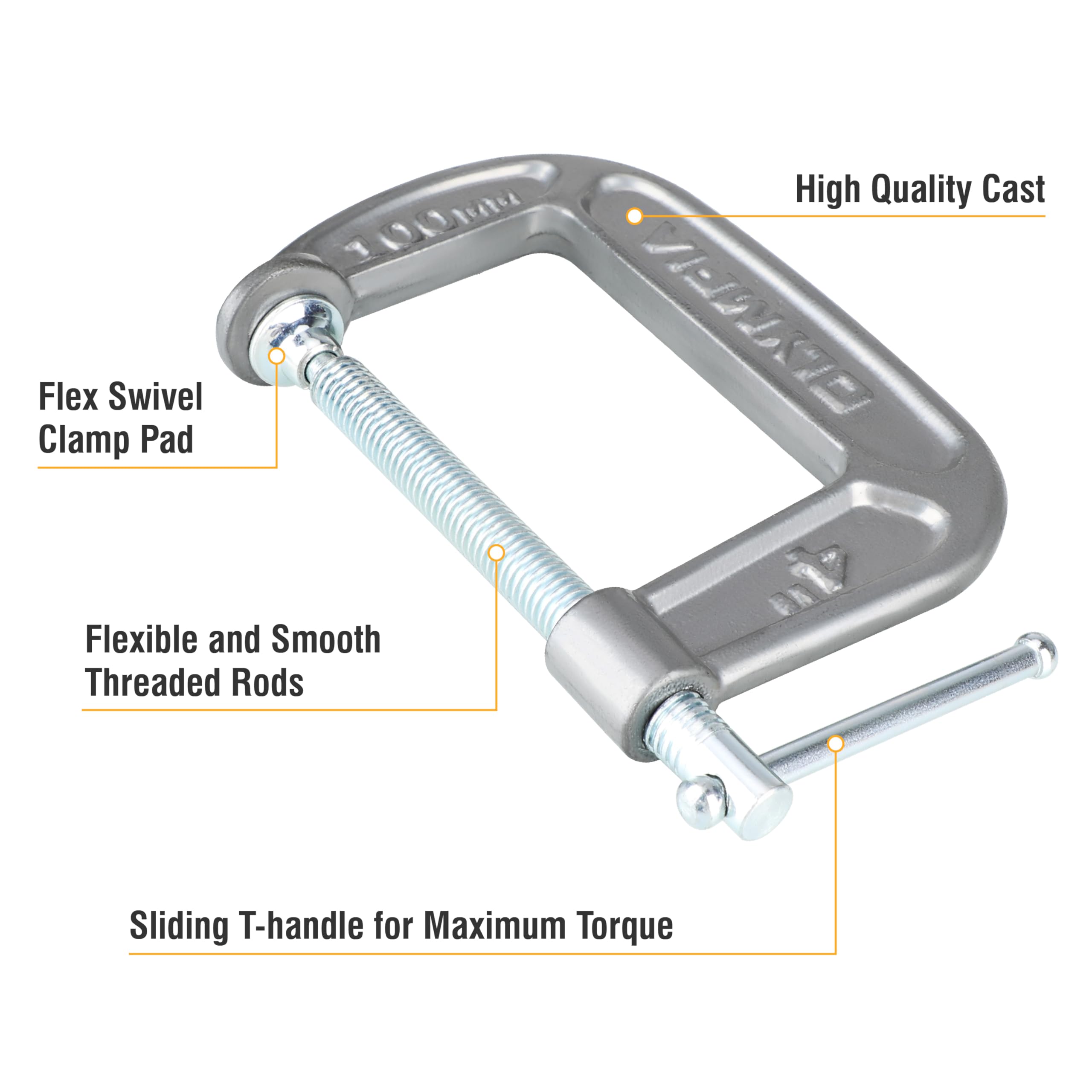 Snapklik.com : Olympia Tools Heavy Duty Cast Iron C-Clamps