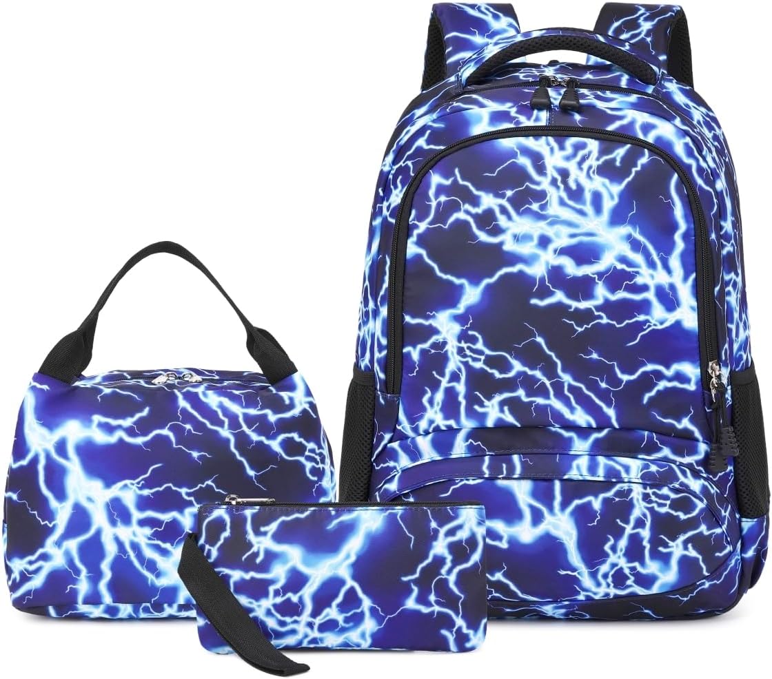 Amazon.com | AM SeaBlue Boys Backpack Middle School Bookbag Set ...