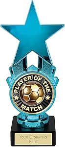 Trophy Shack Ltd Blue Football Player of the Match Award Star 17cm (6 3 ...
