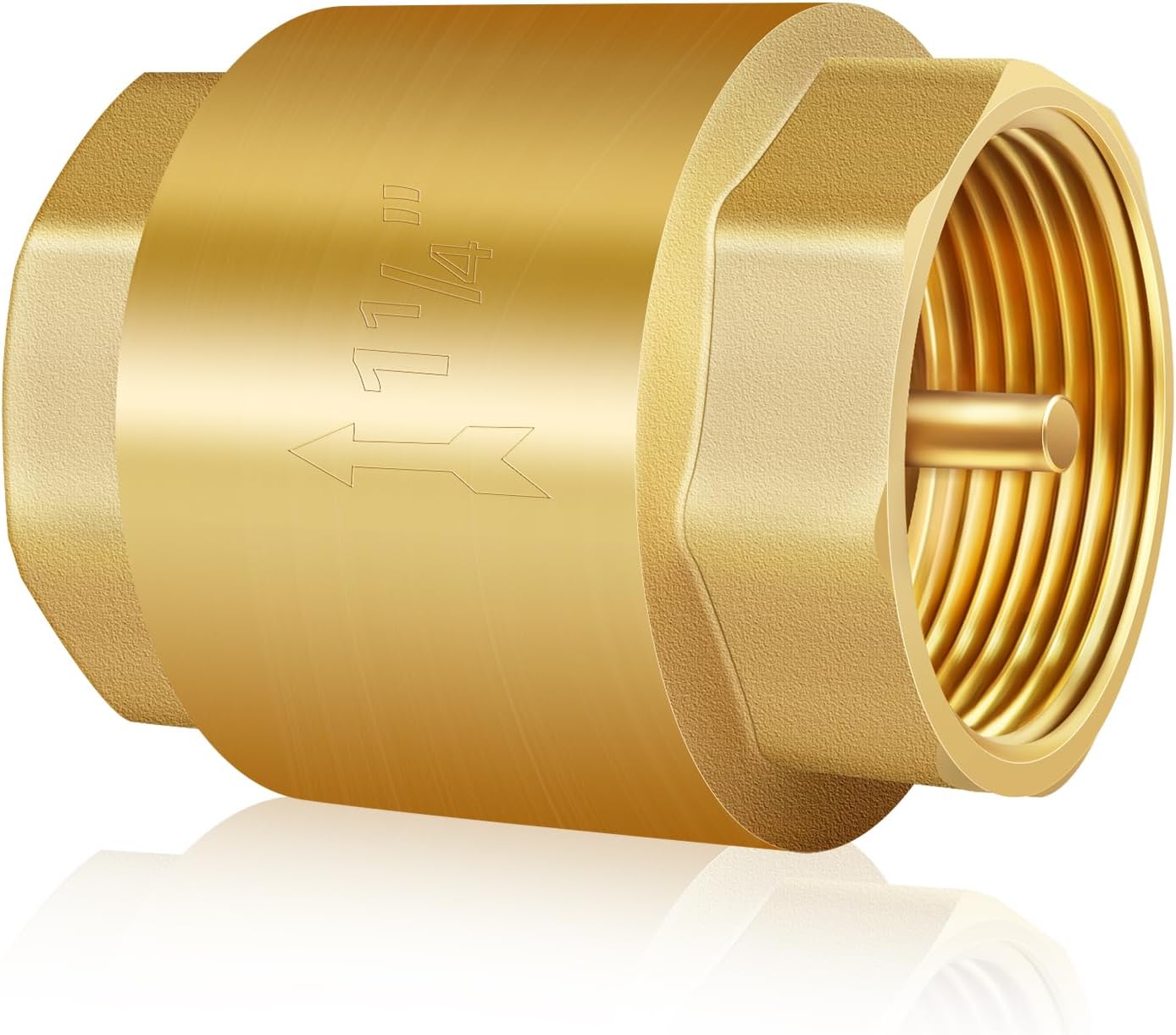 Amazon.com: Boltigen Solid Brass Spring Check Valve, 1-1/4 Inch NPT ...