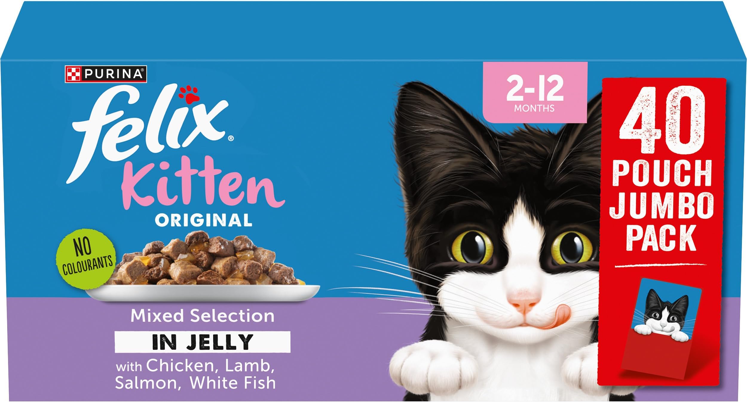 FELIX Original Fish Selection in Jelly Wet Cat Food 40x100g : Amazon.co ...