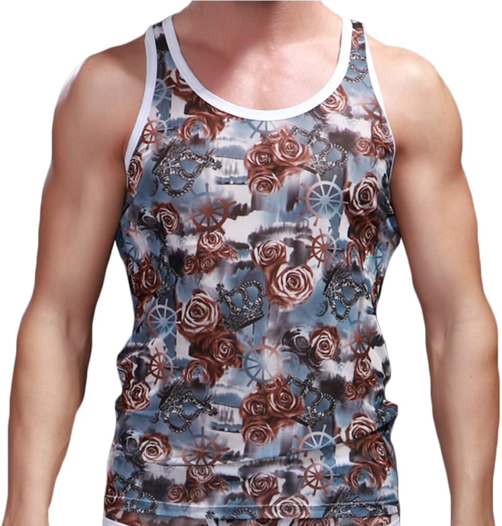 Amazon.com: LaLaMa Men's Sexy Mesh Tank Top Sheer Clubwear See Through ...