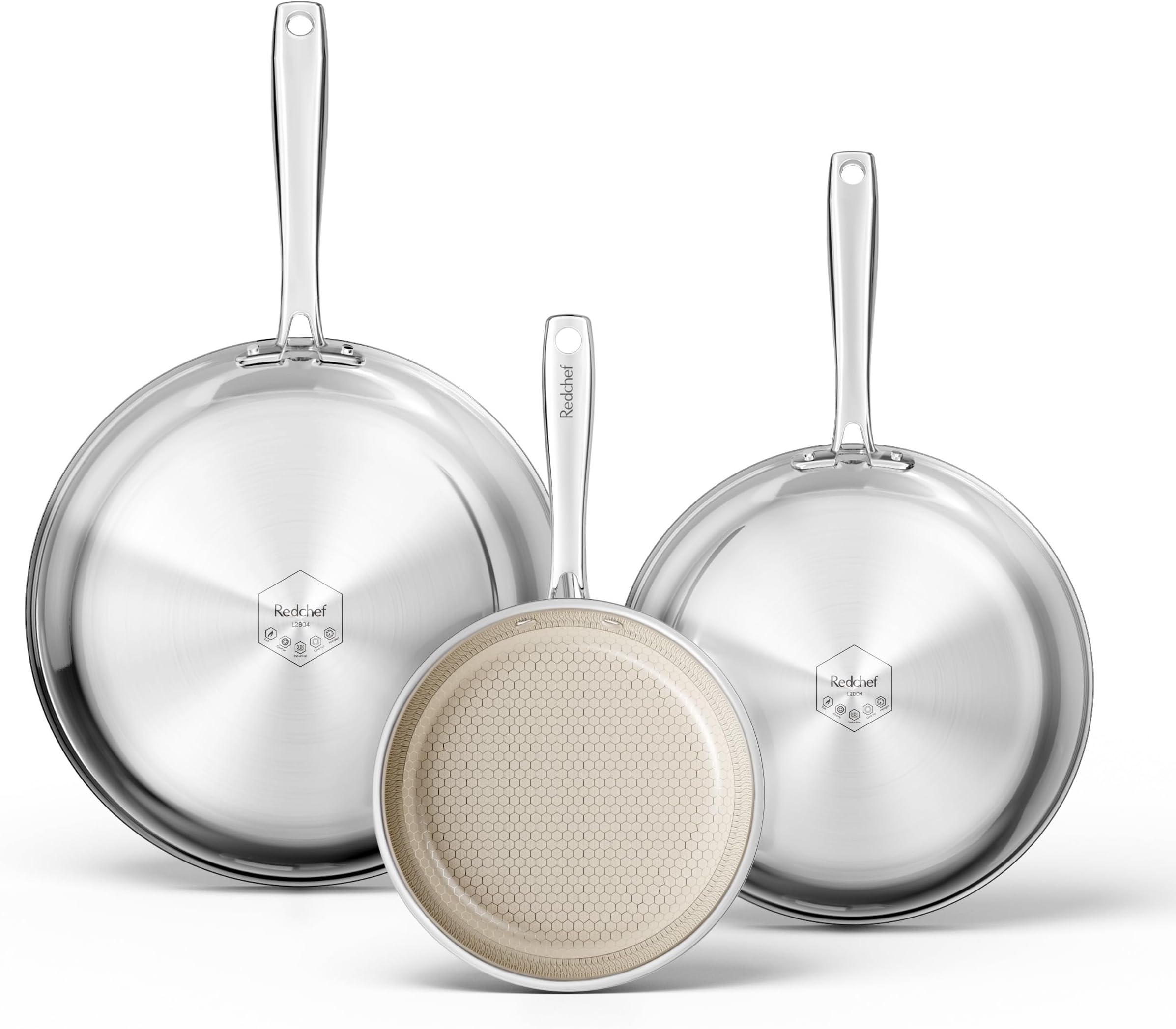 Amazon.com: ROYDX Hybrid Nonstick 7-Piece Fry Pan Set,8, 10 and 12-Inch ...