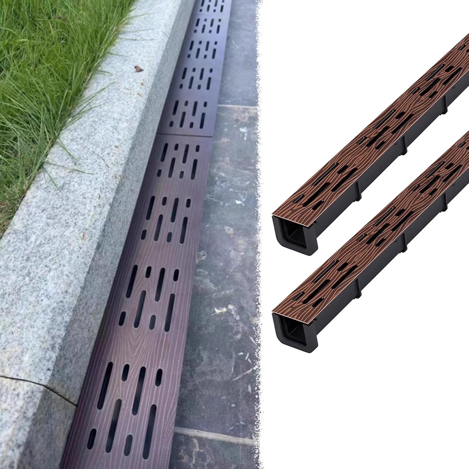 Amazon.com: Narrow 2 Inch Drainage Channels and Grating, Sidewalk ...