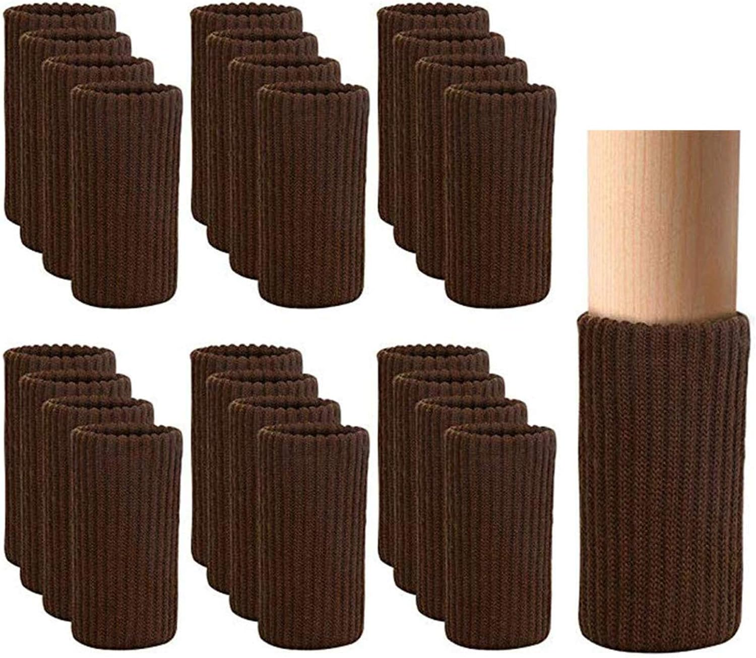 24 PCS Furniture Leg Knitted Protector - Chair Leg Floor Protectors for ...