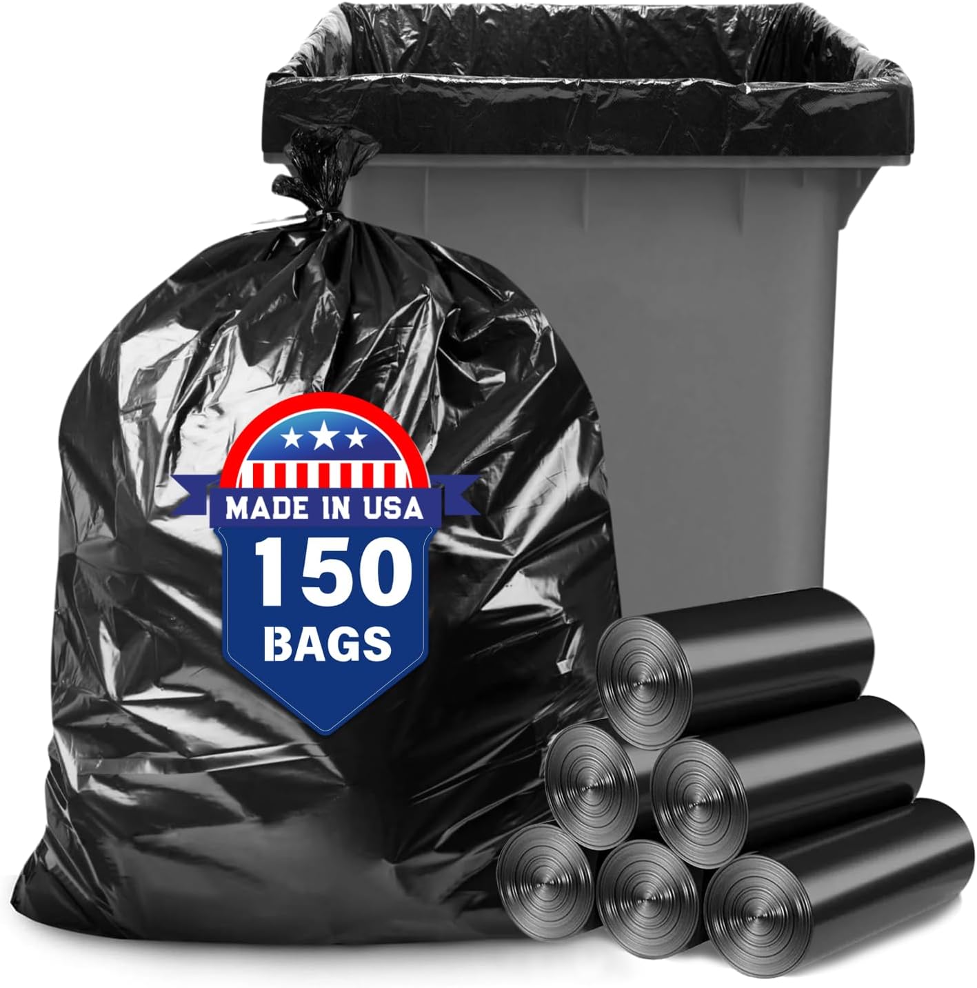 Amazon.com: 55-60 Gallon Trash Bags, 150 Count 38x55" Large Garbage ...