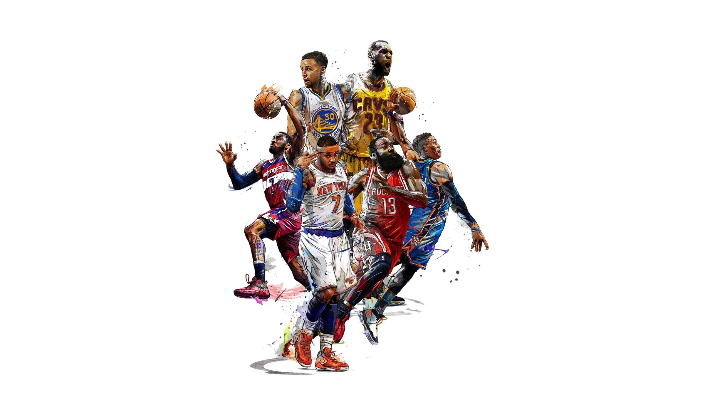 DivineDesigns™ PVC Vinyl Self-Adhesive Basketball Players Wall Sticker ...