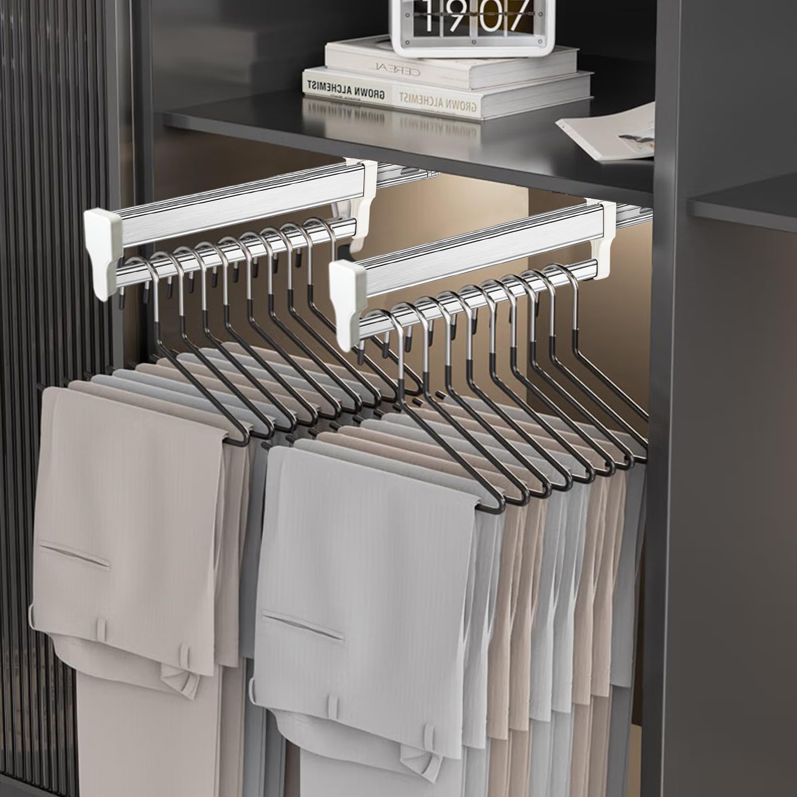 Closet Pull Out Bar Expandable Expandable Wardrobe Rod Clothes Hanger