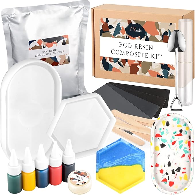 Amazon.com: Tassika Eco Resin Kit for Beginners 2lbs, Terrazzo Resin ...