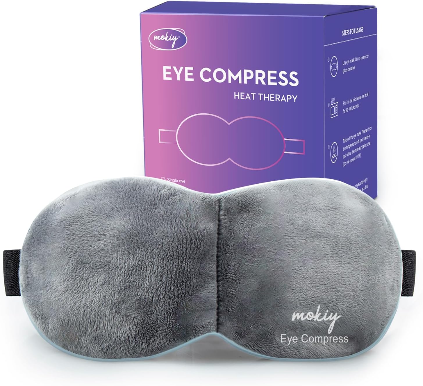 Amazon.com: Mokiy Moist Heat Eye Compress, Microwave Heated Eye Mask ...