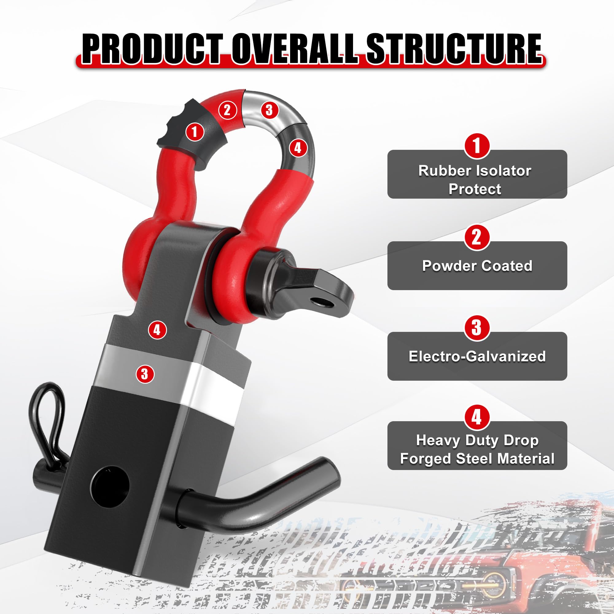 Snapklik.com : Shackle Hitch Receiver - 2 Inch, Heavy-Duty, 45,000 Lbs ...