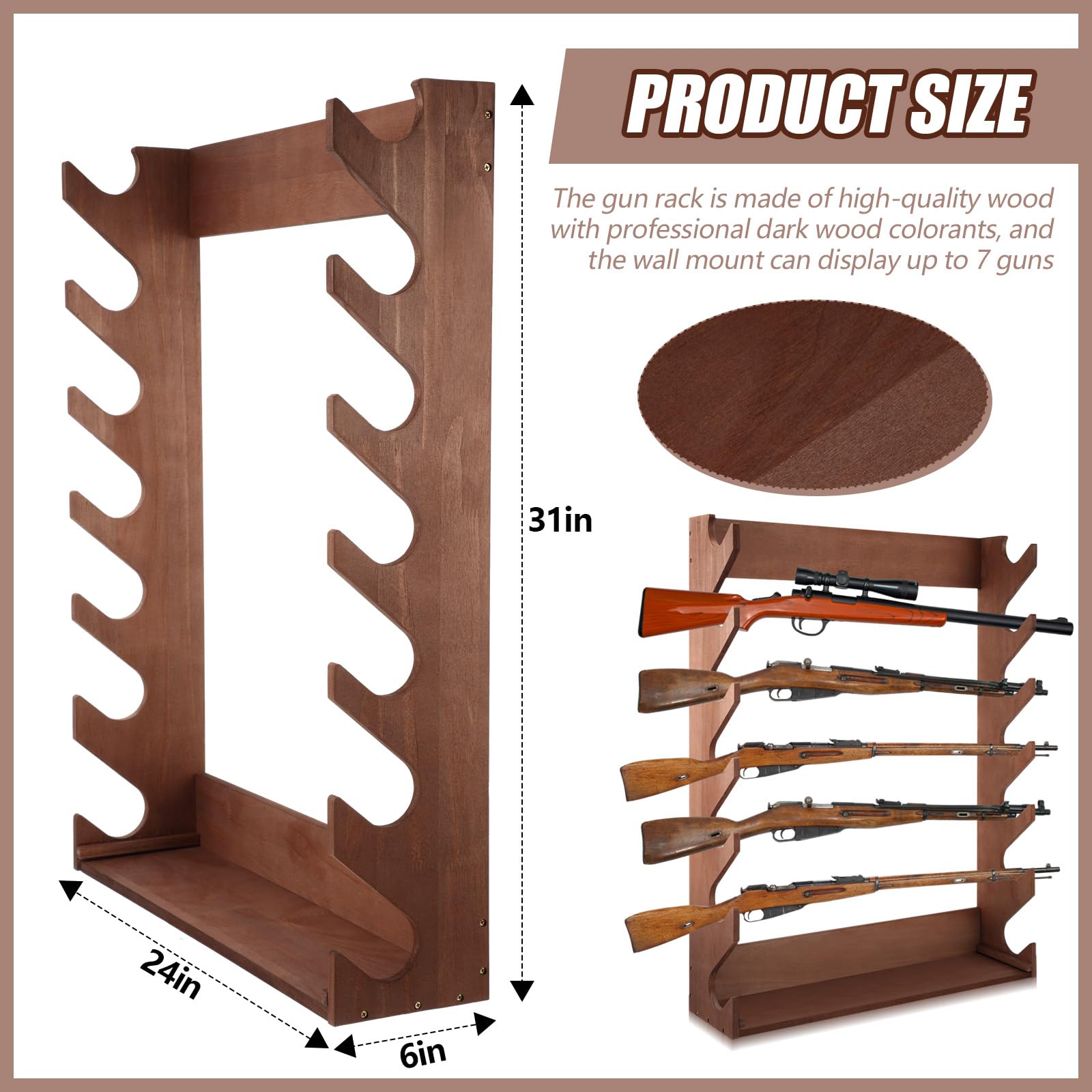 Snapklik.com : DoubleFill Gun Rack Storage Wooden Gun Rack Display ...