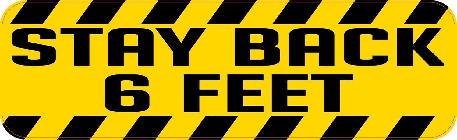 Amazon.com - StickerTalk Stay Back 6 Feet Vinyl Sticker, 10 inches by 3 ...