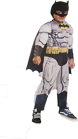 Amazon.com: DC Batman Muscle Chest Costume 2T-3T Grey, Black : Clothing ...