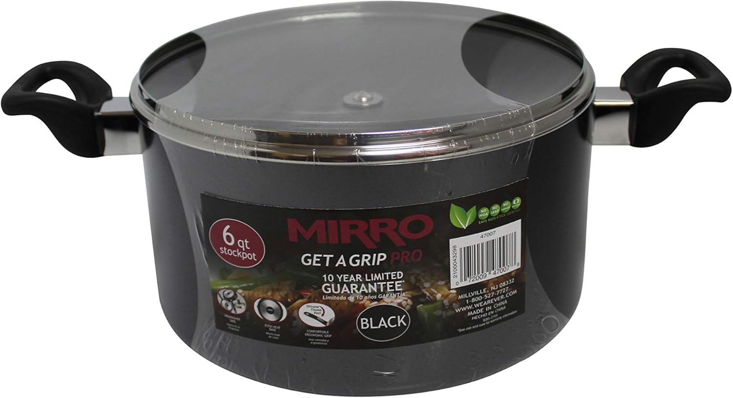 Amazon | Mirro 47007 Get A Grip Nonstick Saucepot Sauce Pot with Glass ...