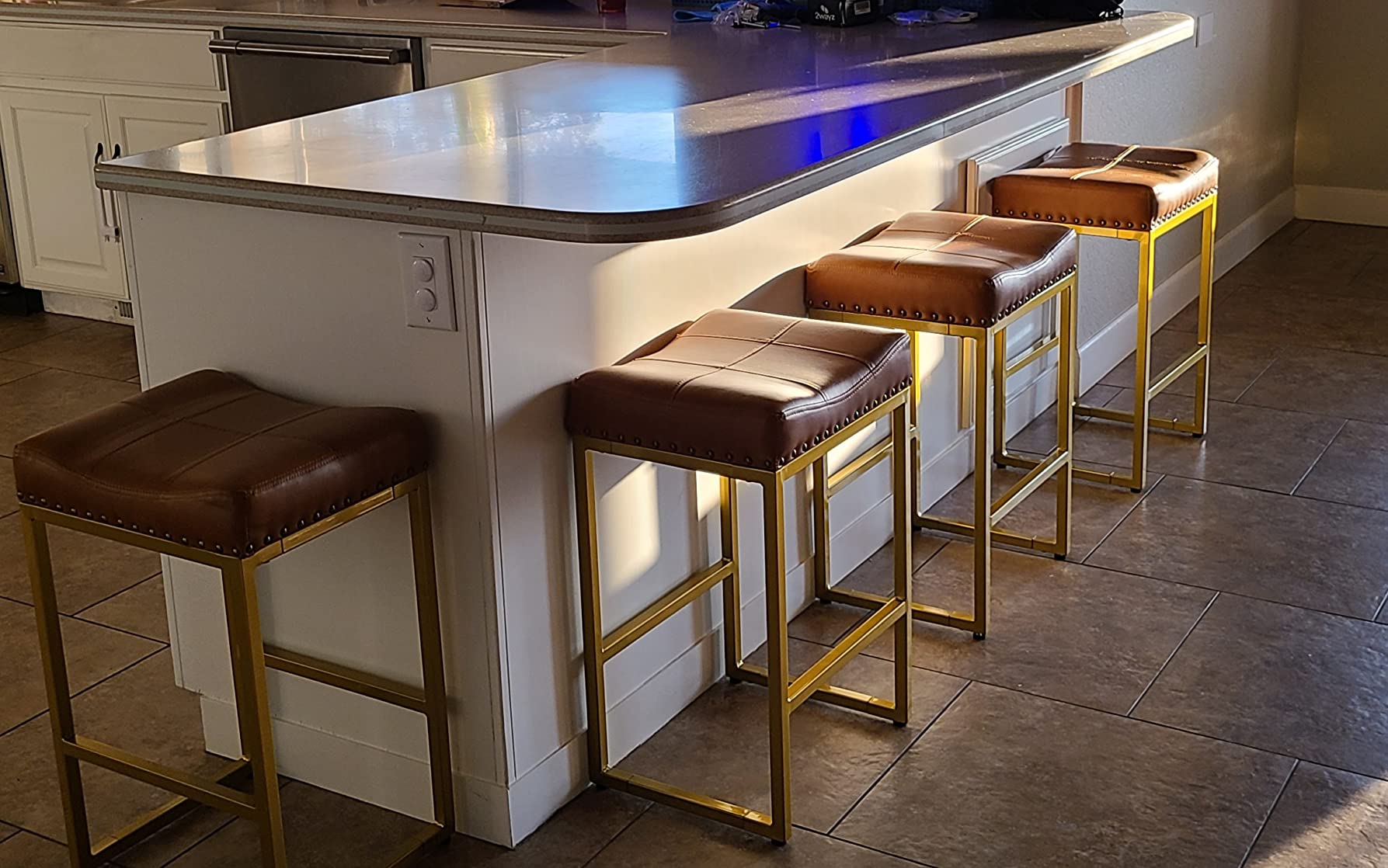 $31/mo - Finance 24 Inch Counter Height Saddle Bar Stools, Square ...