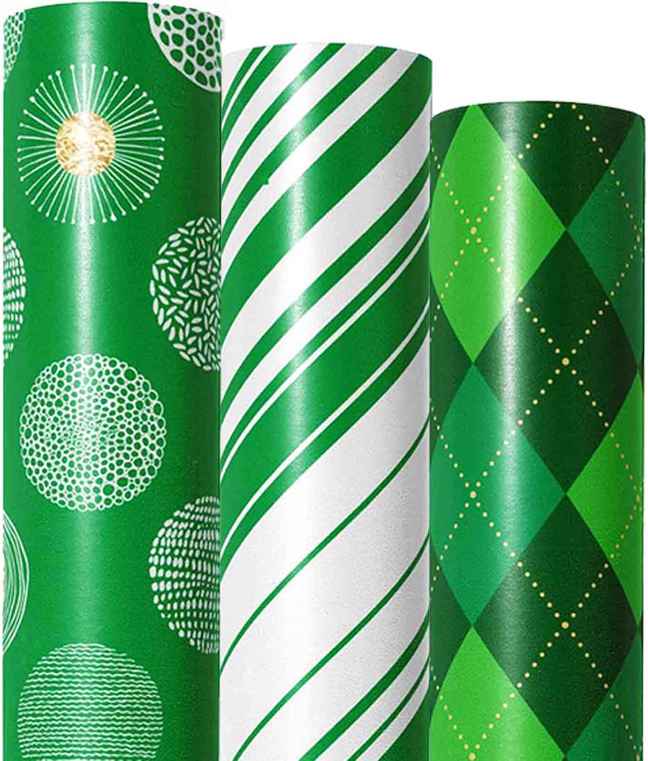 Amazon.com: We Moment Green Wrapping Paper Roll (3Roll) for Birthday ...