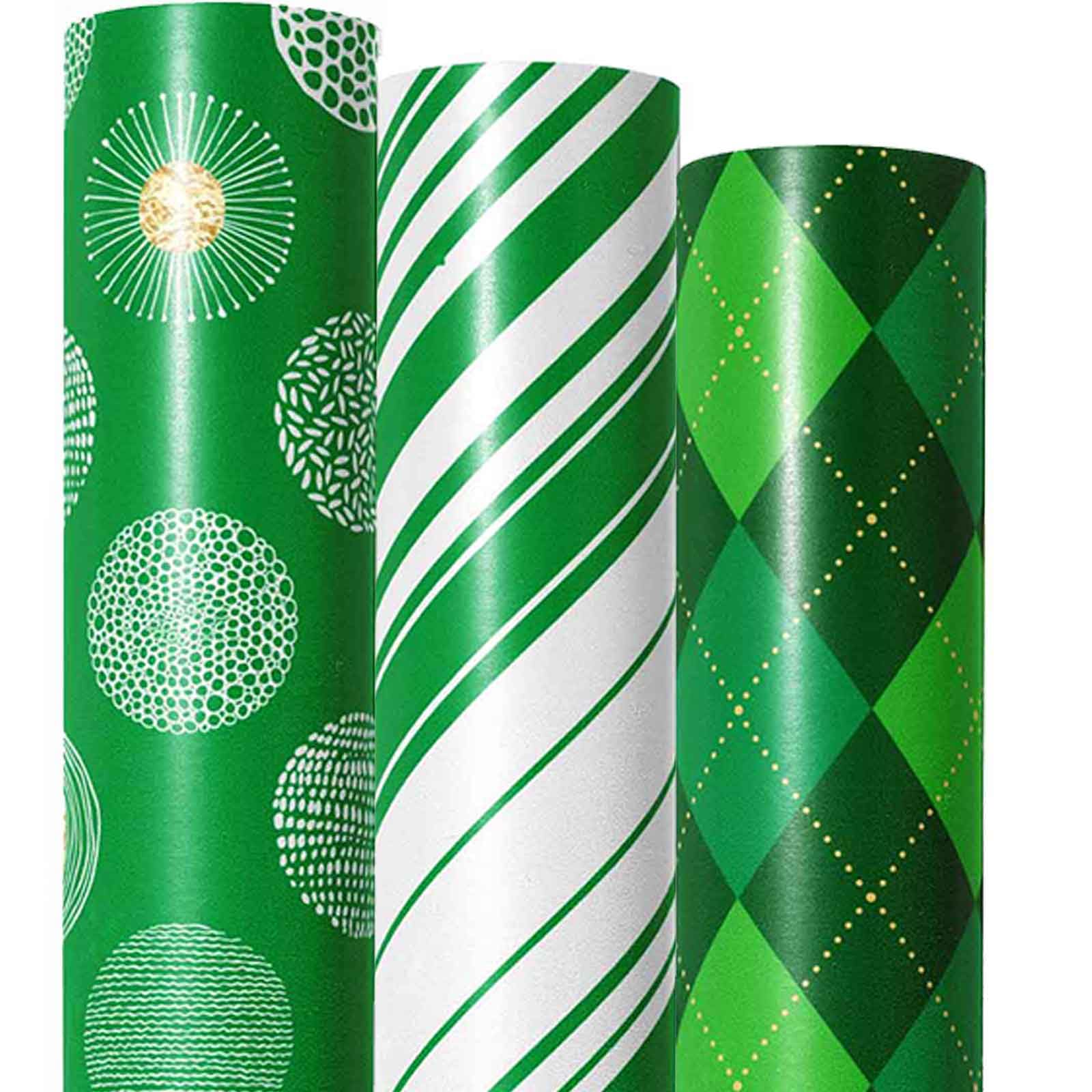 Amazon.com: We Moment Green Wrapping Paper Roll (3Roll) for Birthday ...