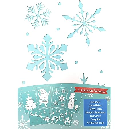 6 Snow Spray Stencils for Christmas - Plastic Snow Spray Stencils ...