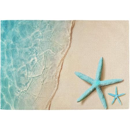 Amazon.com: Doupoo Sea Place Mats Beach Theme, Heat Resistant Coastal ...