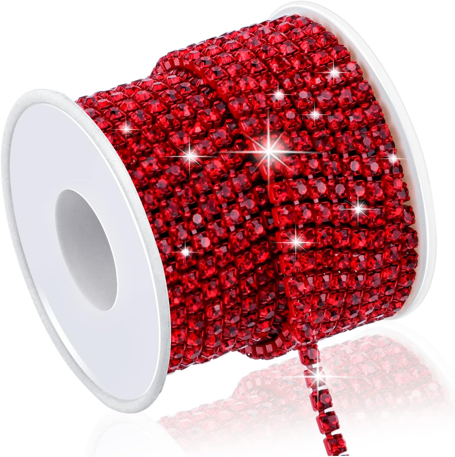 Amazon.com: Pawkyjar 2 Yards 3 Rows Rhinestone Chain, Crystal ...
