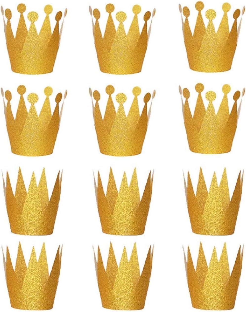 Amazon.com: KUPOO Gold Crow Hats,12pcs Gold Birthday Crown Hats for ...