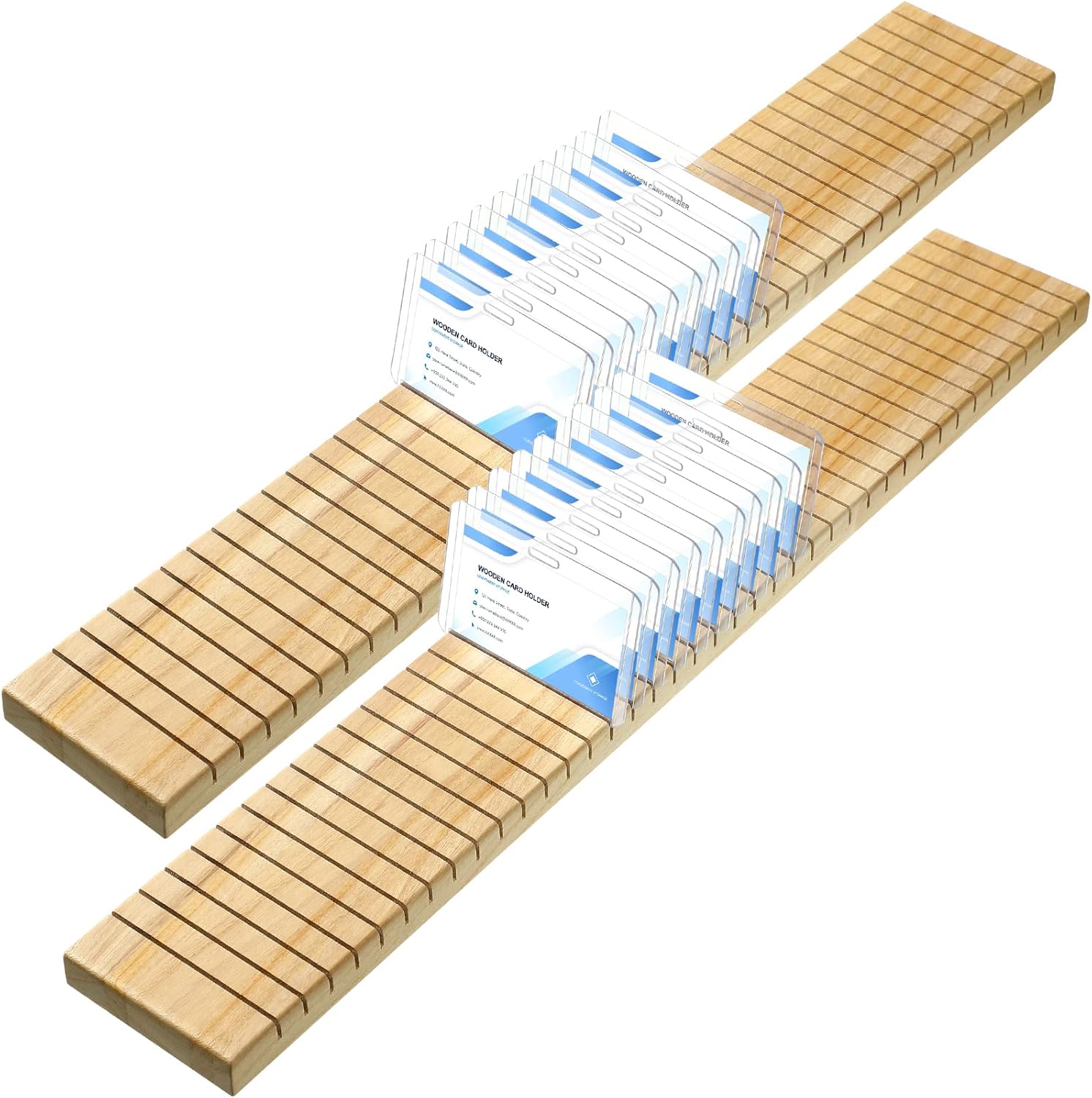 Amazon.com : Glenmal 2 Pcs Wooden Name Badge Holder ID Badge Tray ...