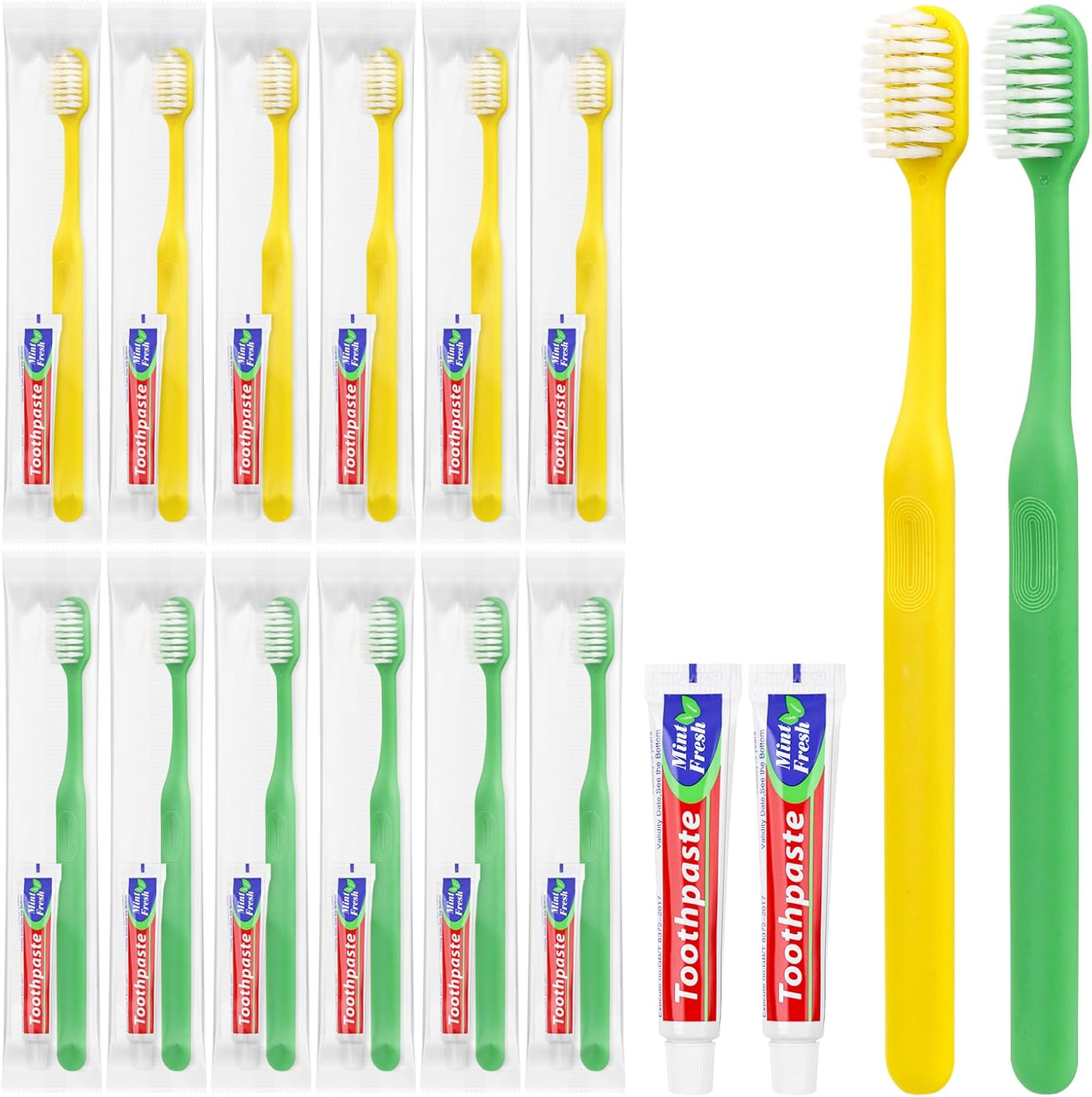 Amazon.com : skourvut Disposable Toothbrushes with Toothpaste ...