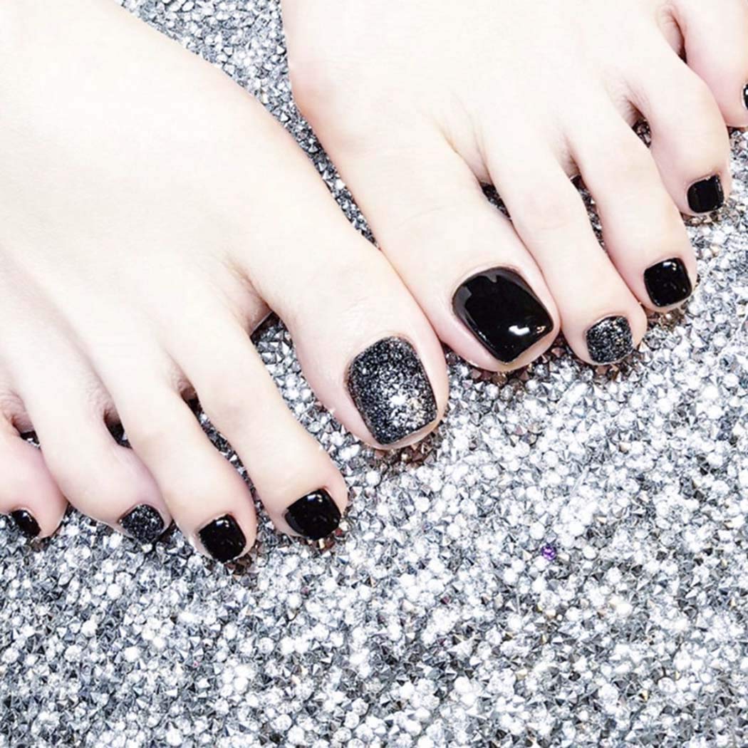 Silver And Black Toenails