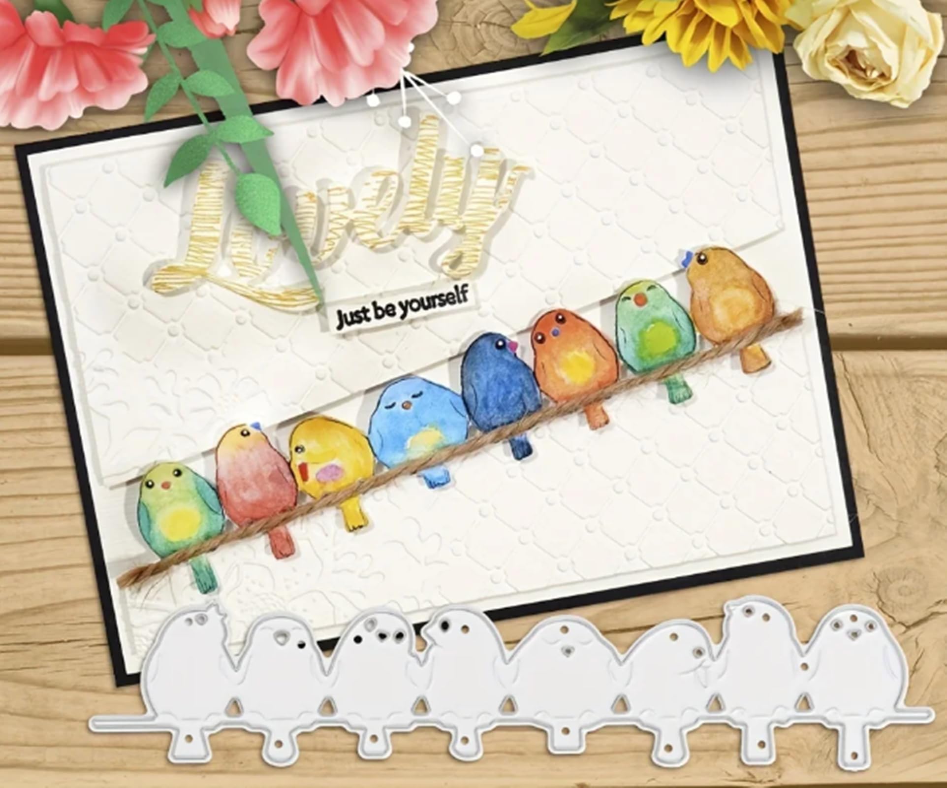 Amazon.com: Row of Singing Hummingbirds Metal Die Cuts for Card Making ...