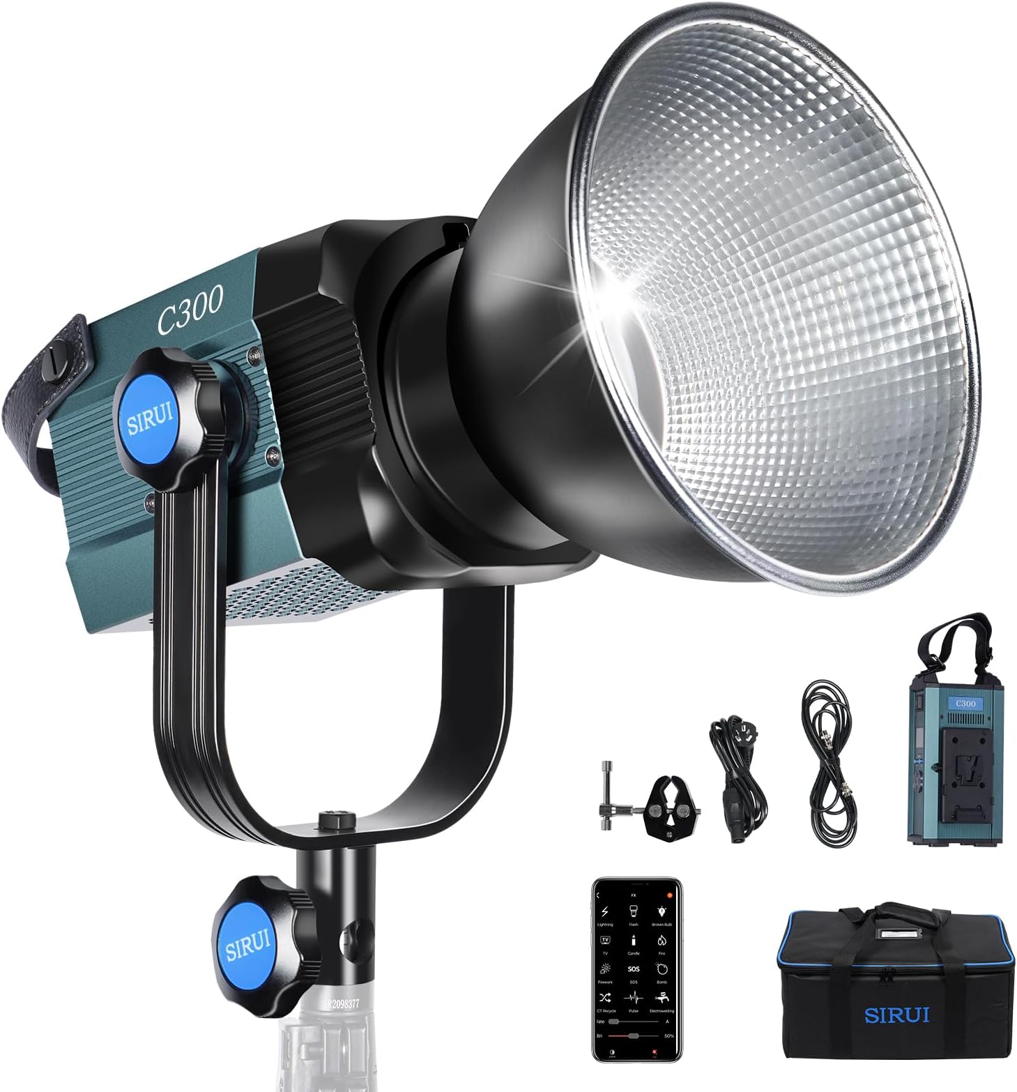 Amazon.com : SIRUI 300W LED Video Light C300, Compact COB Continuous ...