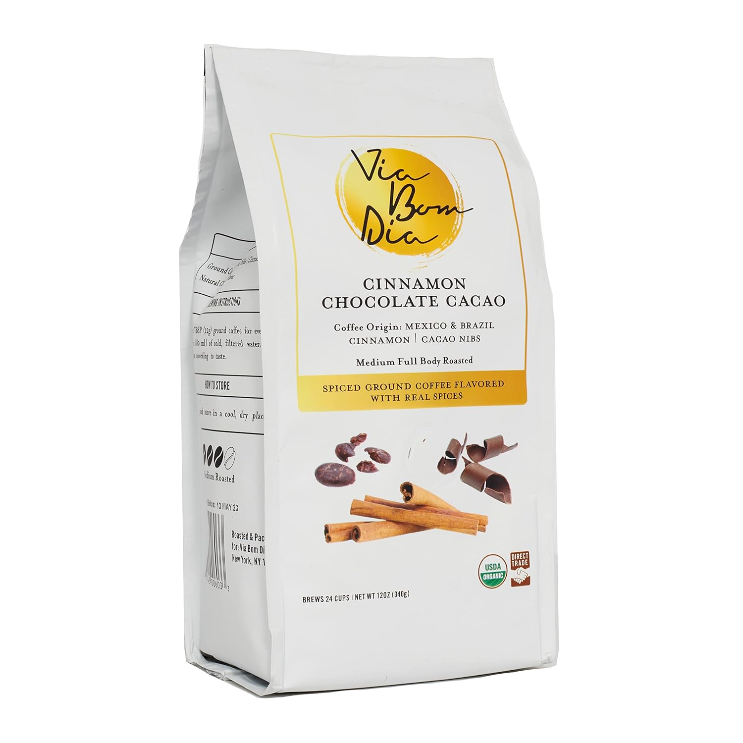 Amazon.com : Via Bom Dia 100% Naturally Flavored Ground Coffee ...