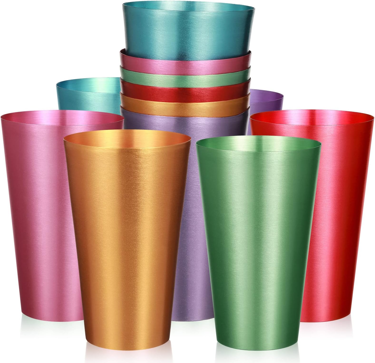 Amazon.com | RETRO ALUMINUM TUMBLERS NON BREAKABLE CUPS SET OF 6 ...