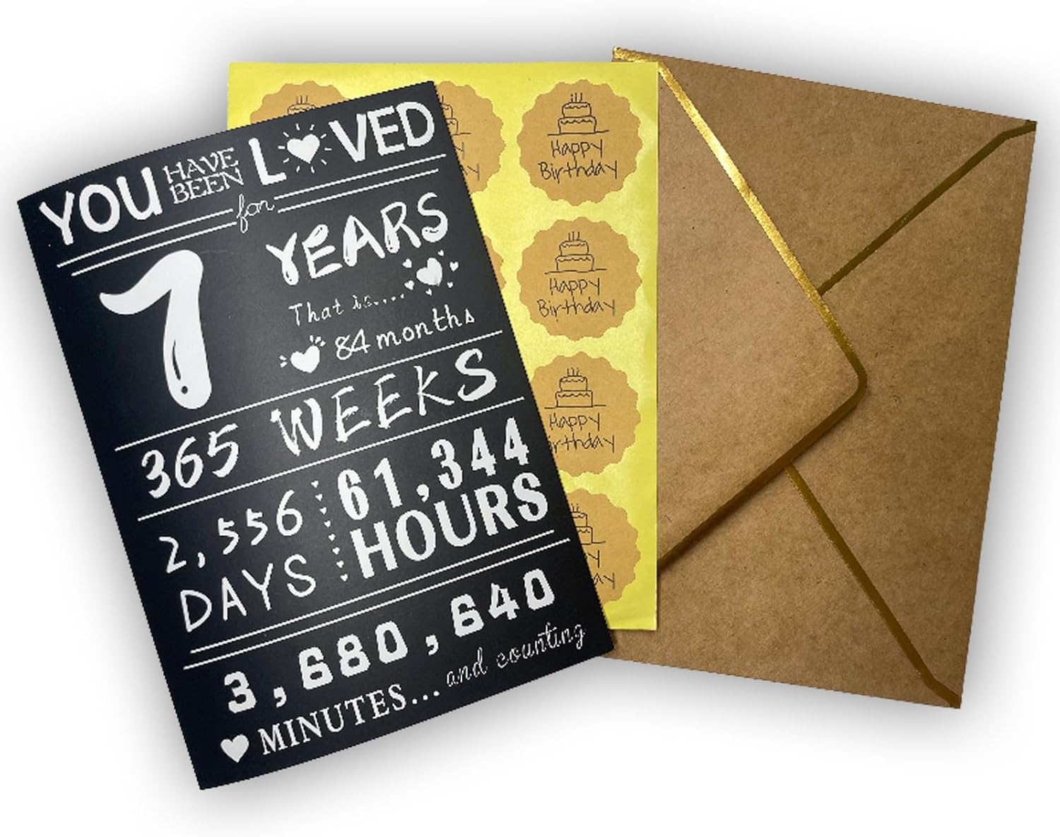 Amazon.com : 7th Birthday Gift Card for Girl Boy, Gift for 7 Year Old ...