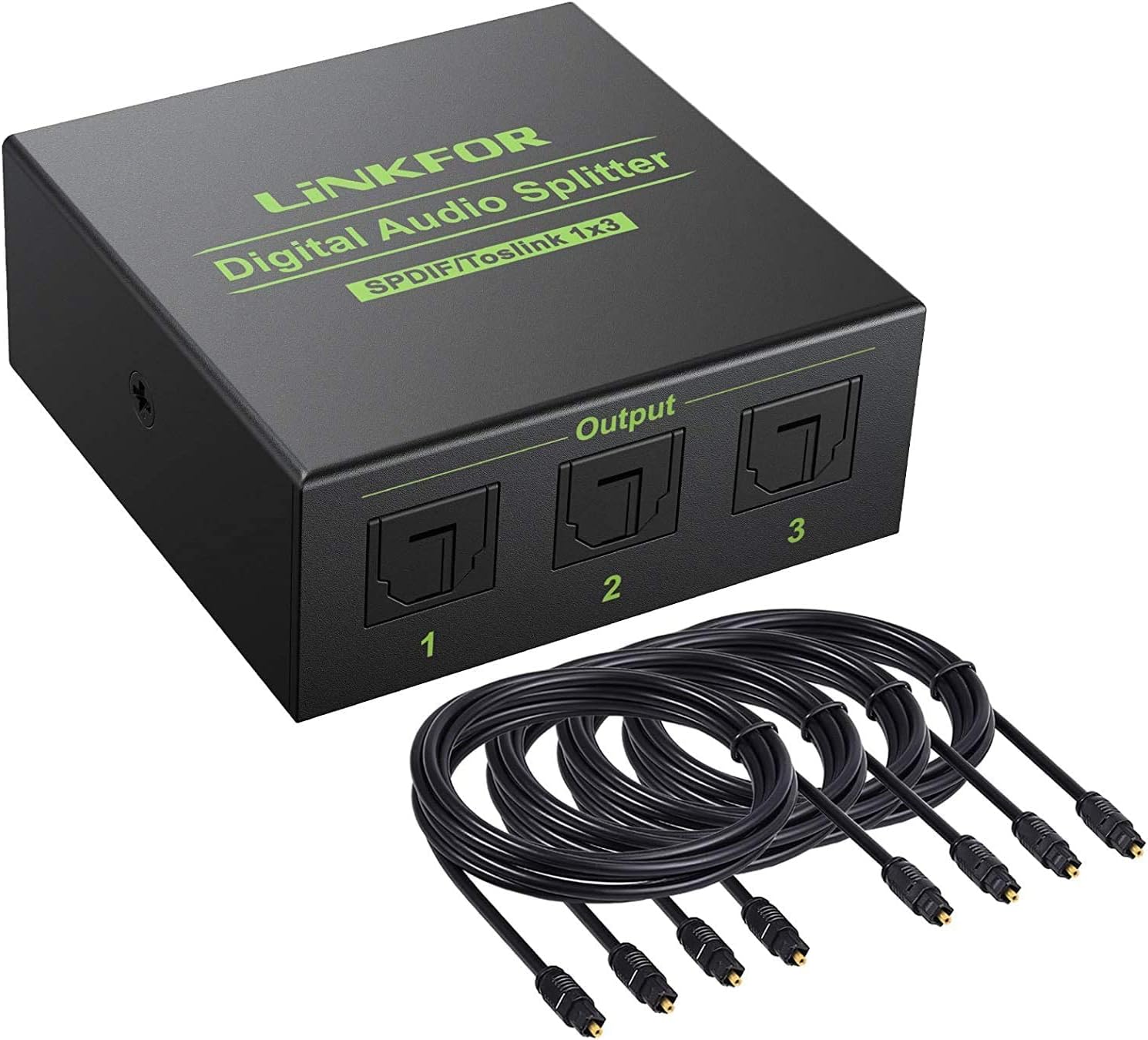 deleyCON Toslink 2x1 Switch SPDIF Audio Manual Switch Splitter (2X in ...