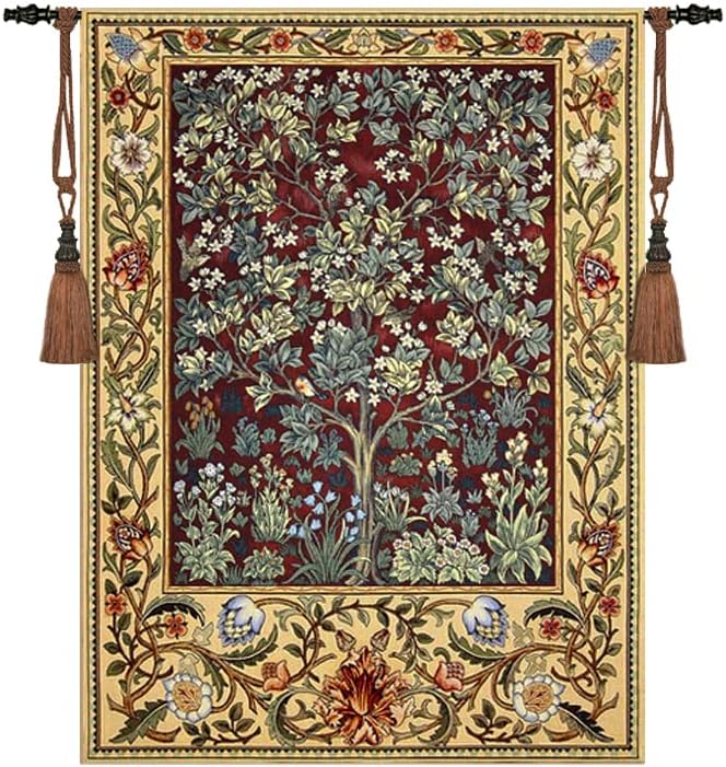 Amazon.com: Aubelin Tapestry Small Ruby William Morris Tree of Life ...
