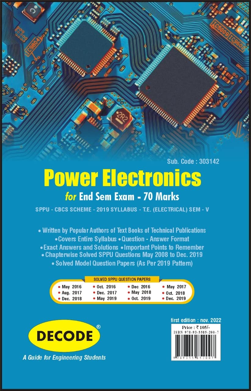 Amazon.in: Buy Power Electronics for SPPU 19 Course (TE - SEM V - ELECTRICAL- 303142) (Decode ...