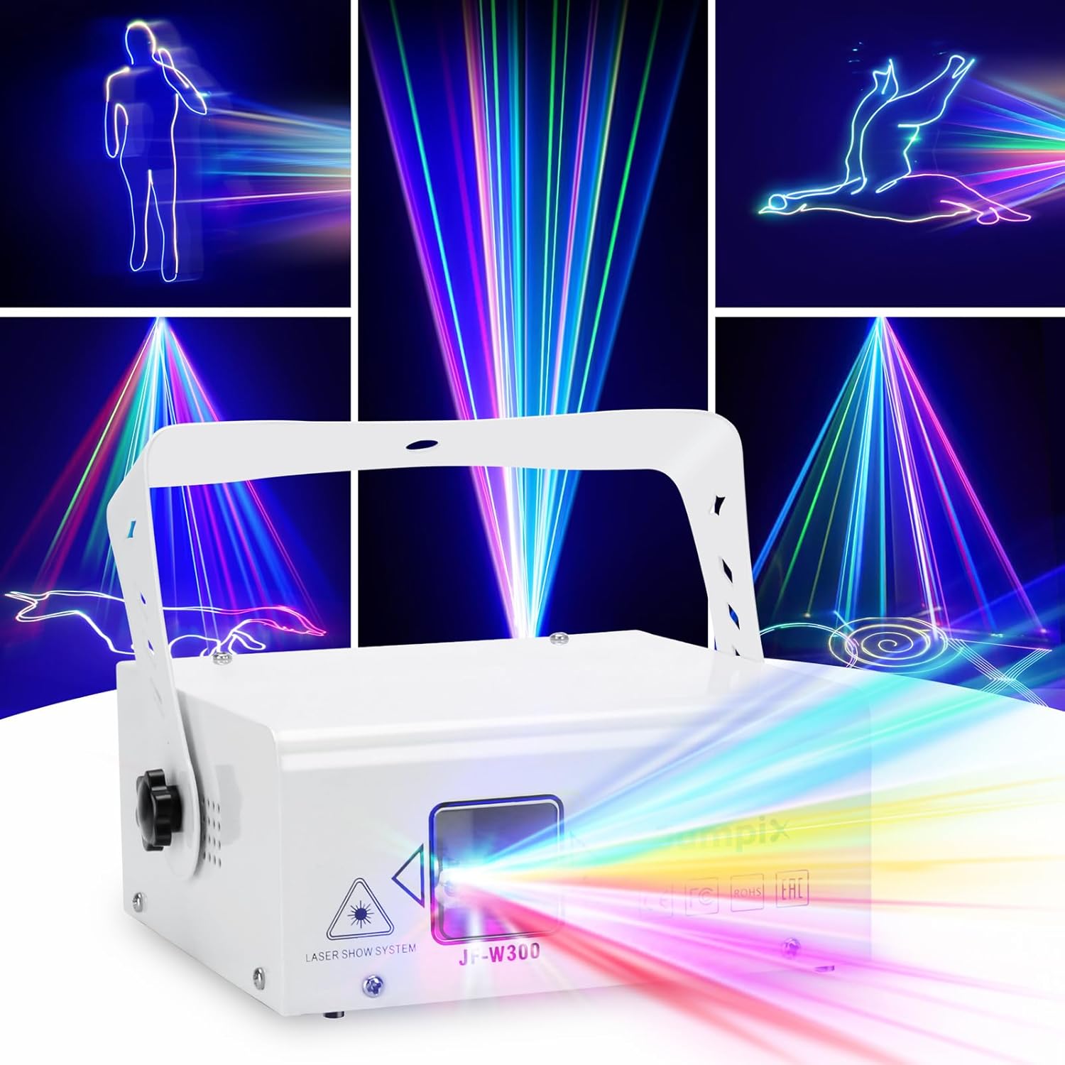 Amazon.com: Jumpix Laser Party Lights DJ Stage Lights, DMX512 Music ...