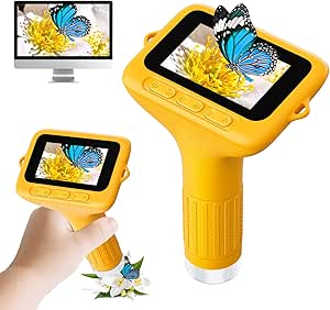 Amazon.com: SKYBASIC Digital Microscope for Kids, 3" Screen 1000X ...