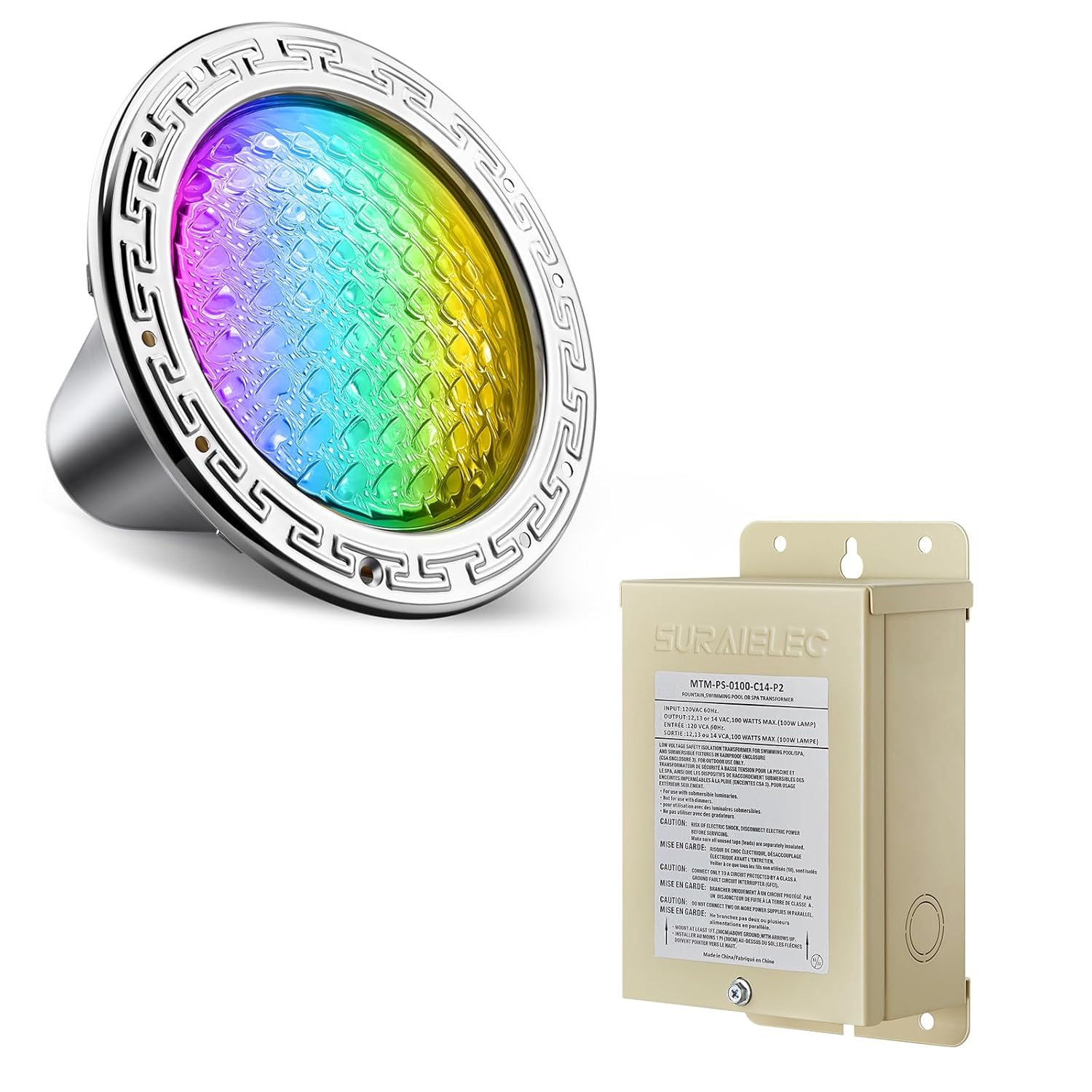 Amazon.com: Suraielec 100W Pool Light Transformer and 12V AC LED Pool ...