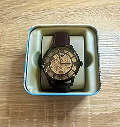 Amazon.com: Fossil Men's Townsman Automatic Stainless Steel and Leather ...