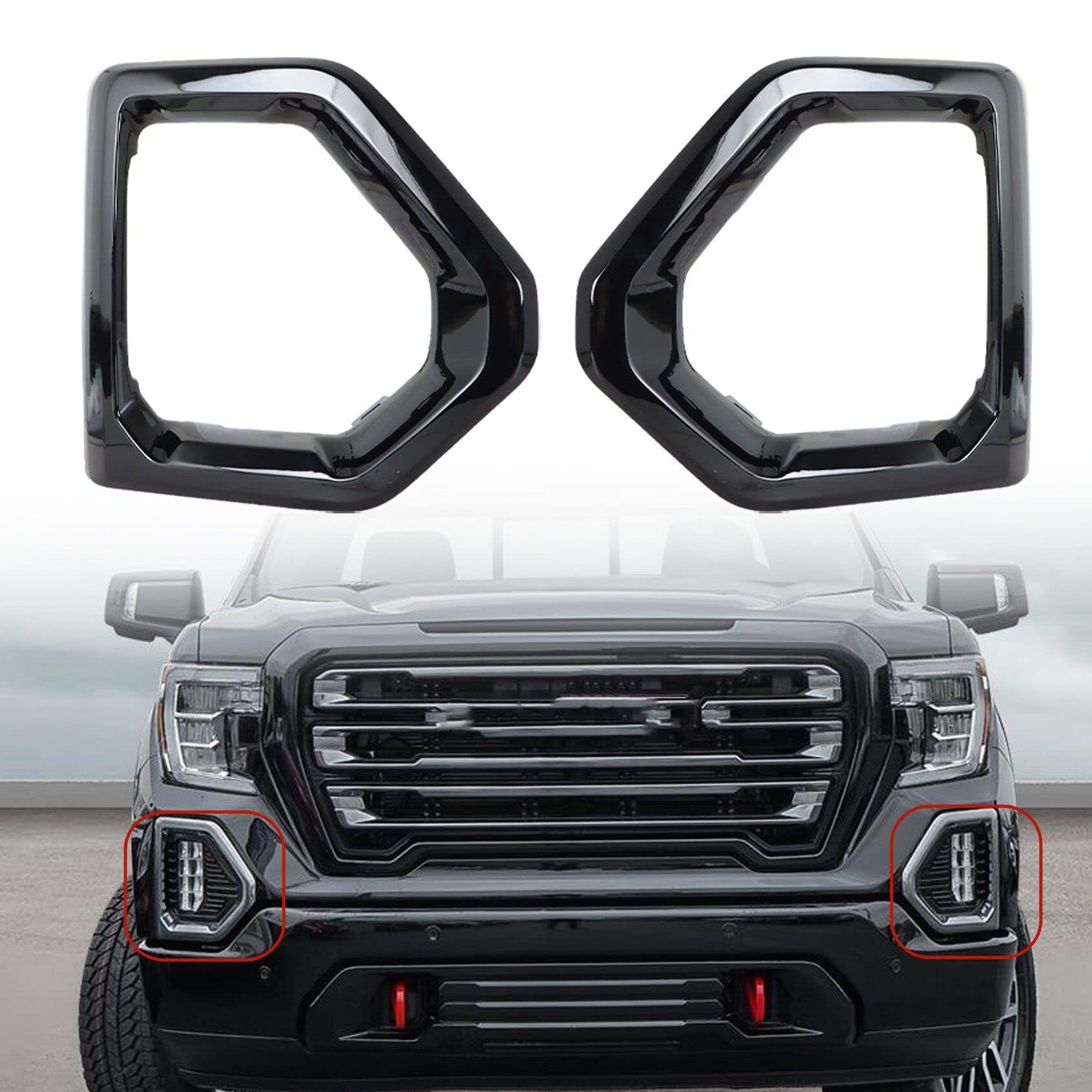 Amazon.com: ANTUKO 2pcs Front Fog Light Trim Bezel Cover Replacement ...