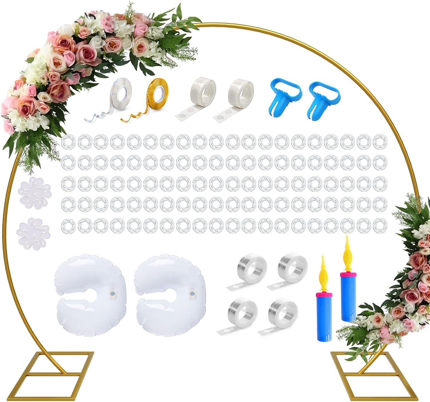 Amazon.com: Fikowo Metal Balloon Arch Kit, Gold Round Arch Backdrop ...